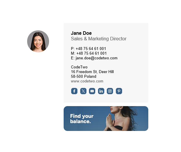 Balanced Marketing – a free signature template for marketers