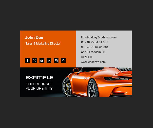 Supercharged Background – the email signature that has it all