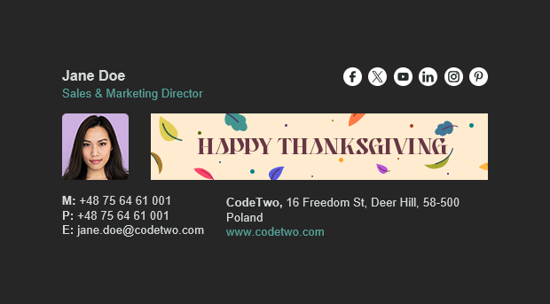 Thanksgiving 2025 email signature design
