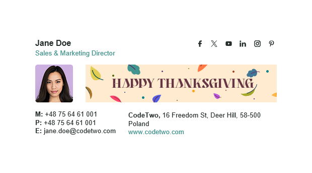 Thanksgiving email signatures: see our fresh examples