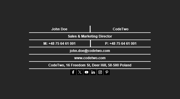 Tile Master – a minimalist email signature example