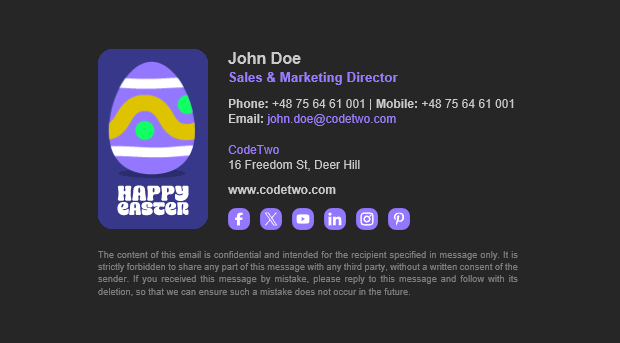 Easter greetings – free animated email signature template